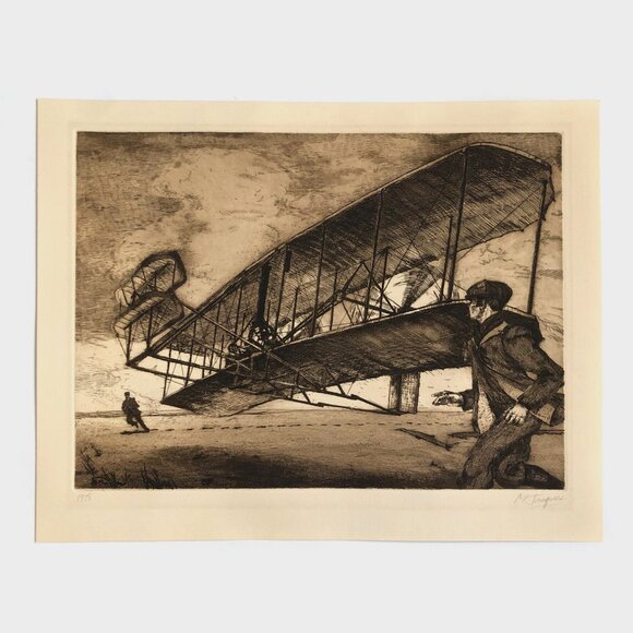 Signed Etching By Michael L. Jacques “Morning at Kitty Hawk” Prints